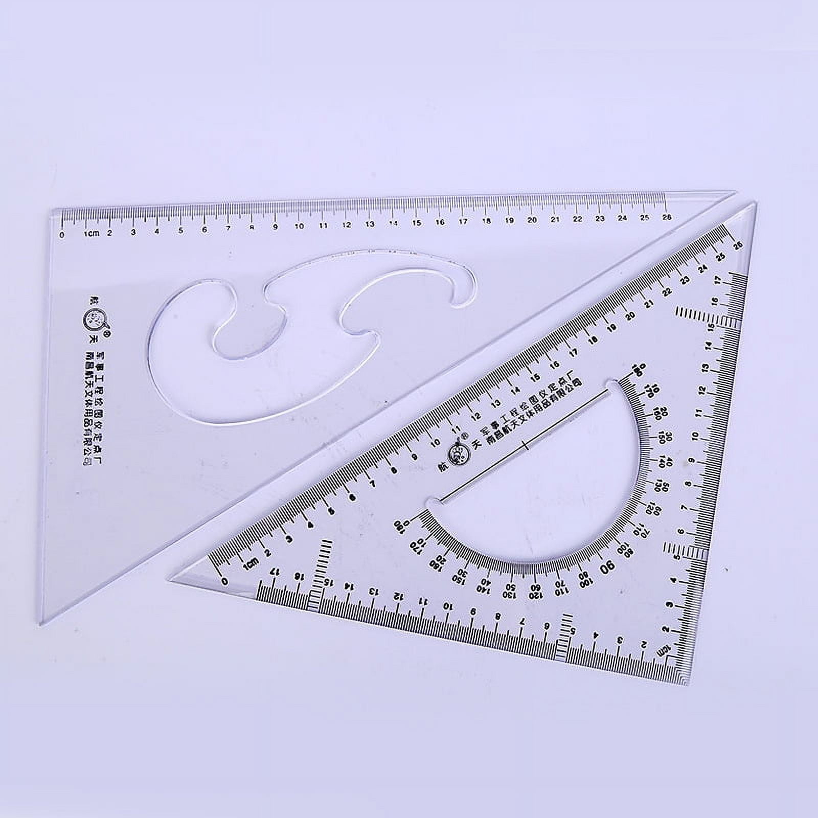 2pcs Plastic Triangle Ruler Set for Students and Architects Ideal for Teaching Use Aerospace ...
