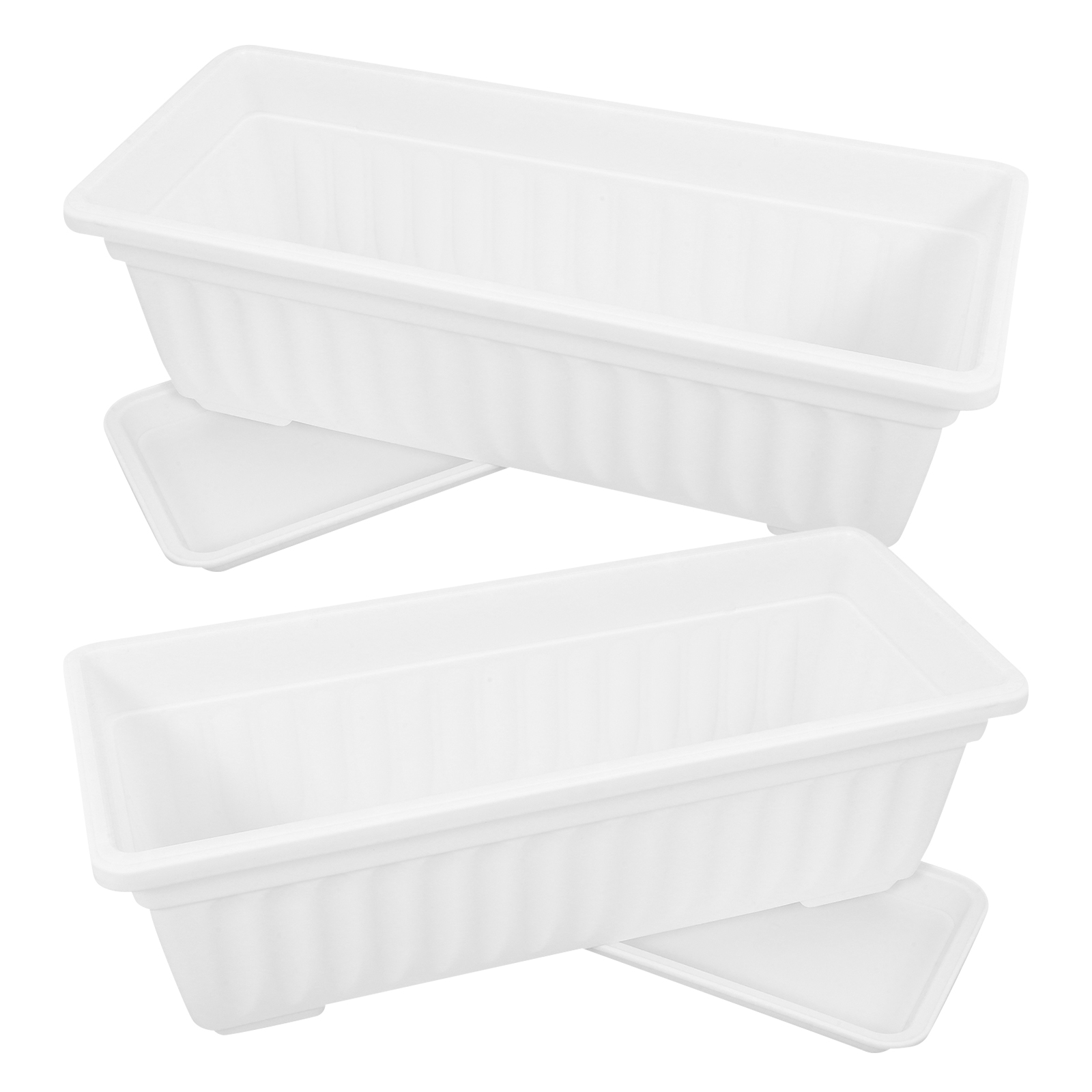2pcs Plastic Vegetable Flower Planters Boxes Rectangular Flower Pots ...