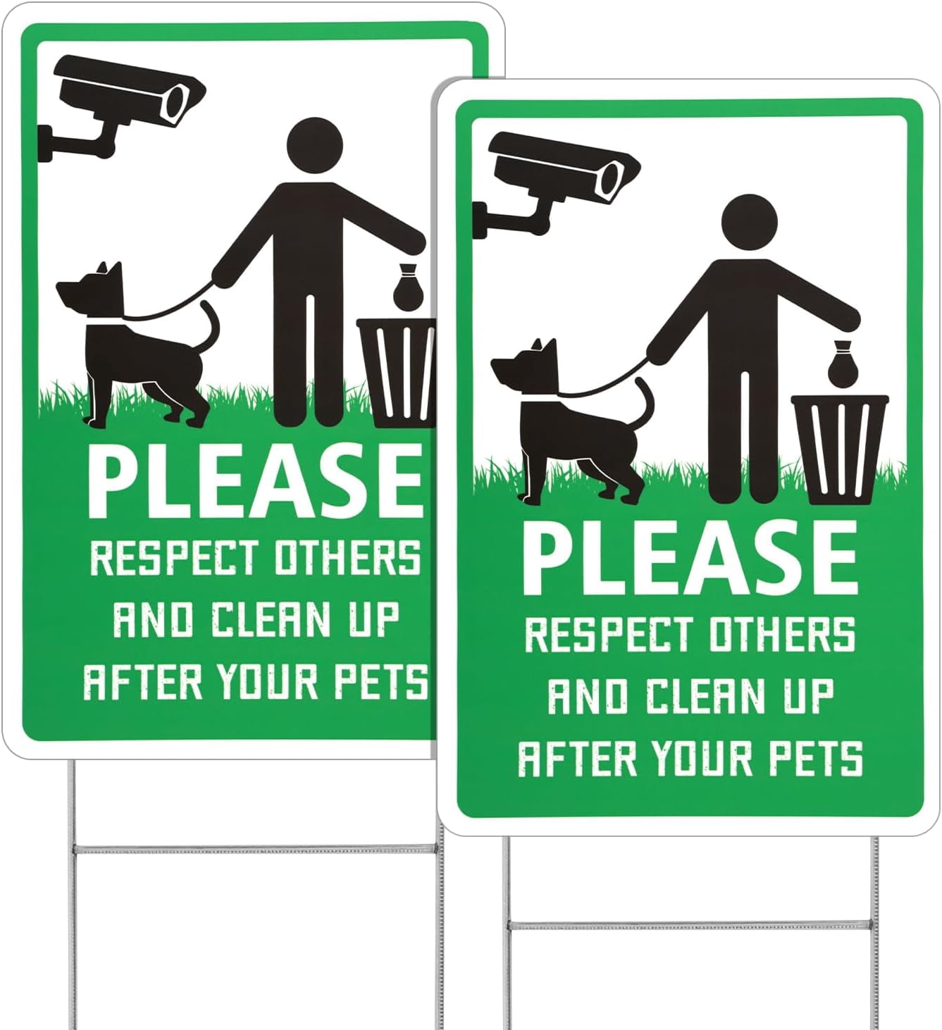 2pcs Please Respect Others and Clean Up After Your Pets Signs, 11.8x7 ...