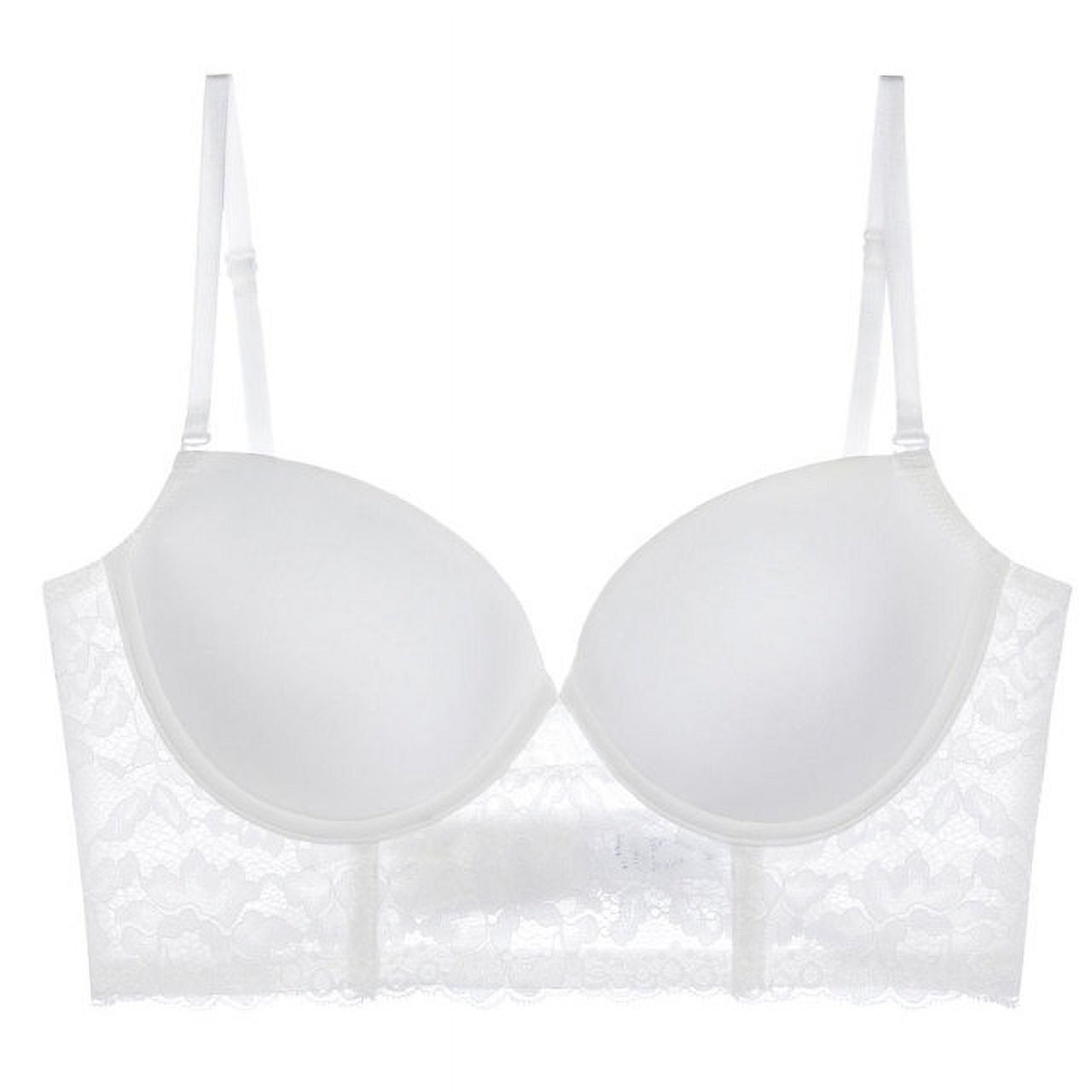 2pcs Plus Size Bras For Women Low Back Underwear Wedding Bras Invisible ...