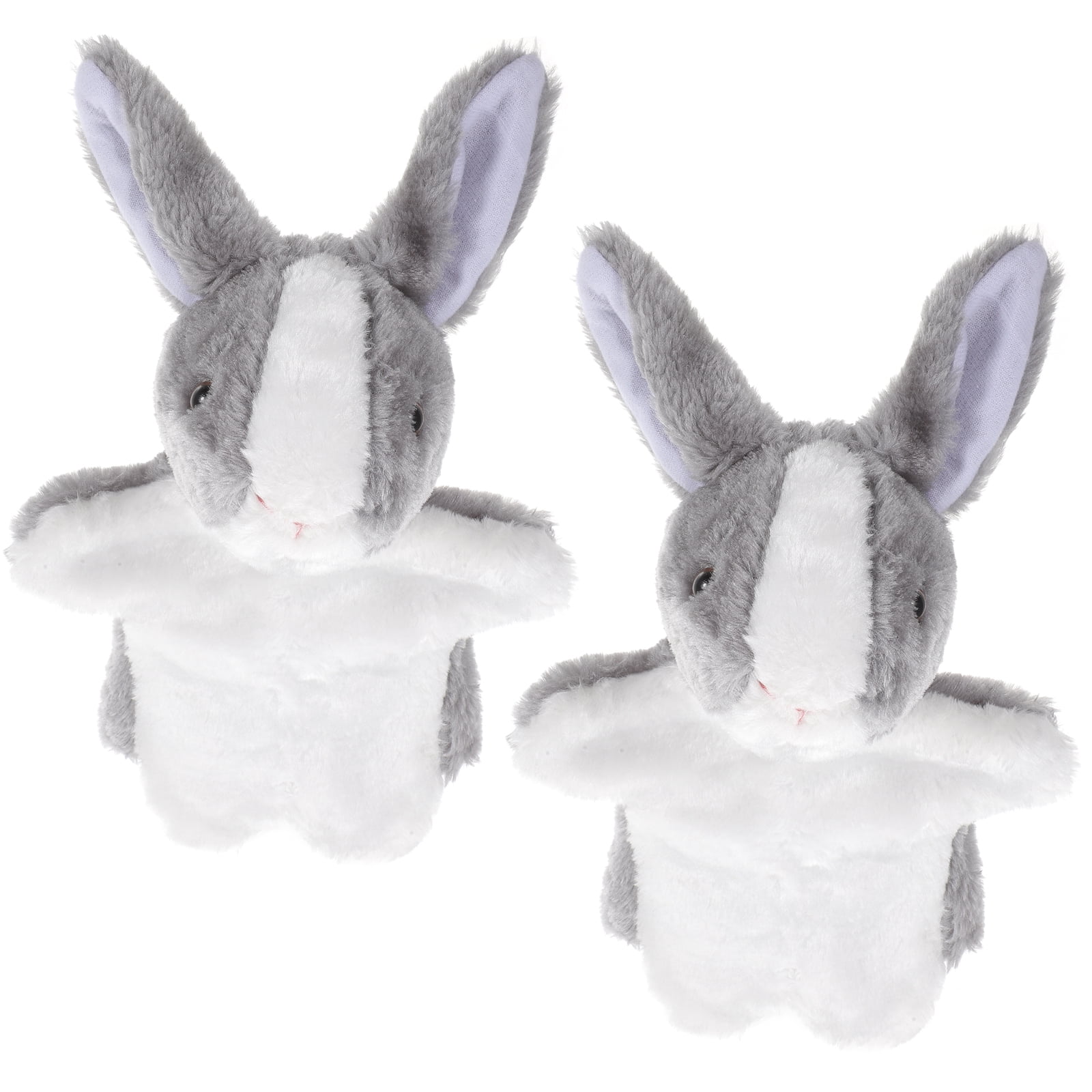 2pcs Plush Animal Hand Puppets Rabbit Hand Puppets Stuffed Bunny Hand ...
