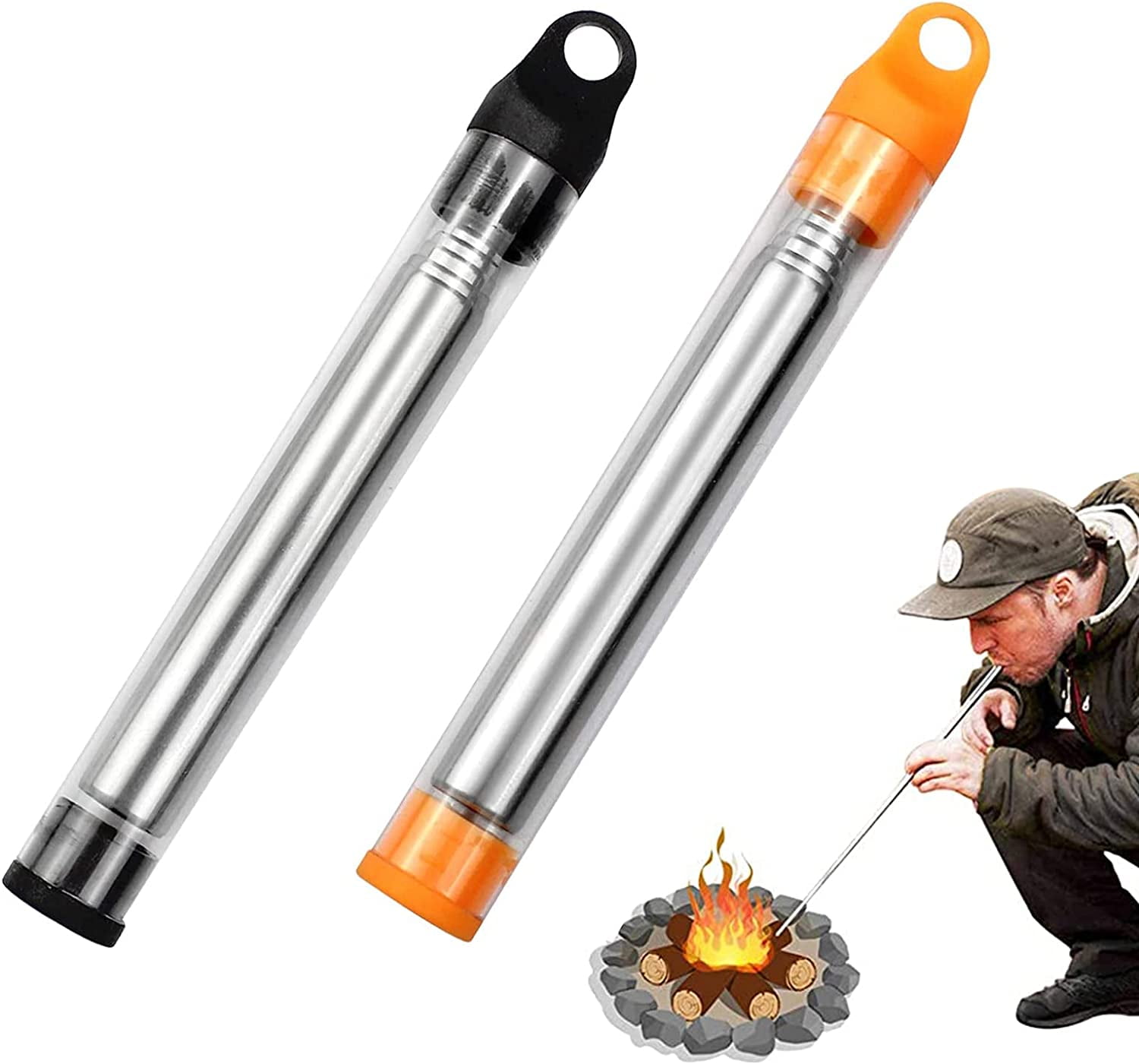 2pcs Pocket Bellow,Fire Blower for Campfire,Fire Blow Tube for Outdoor ...