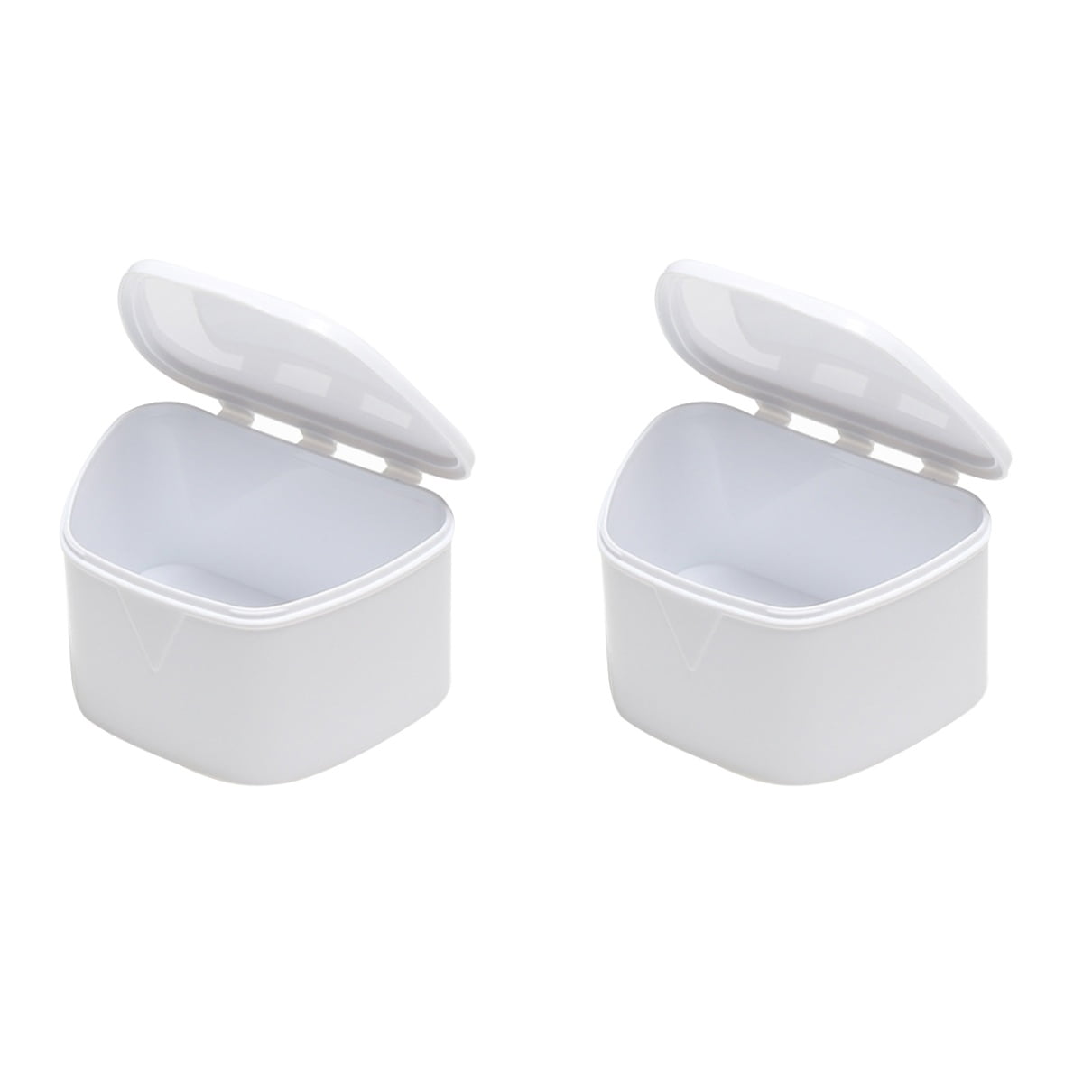 2pcs Portable Denture Case Retainer Case Hinged Lid Snaps Mouth Guard ...