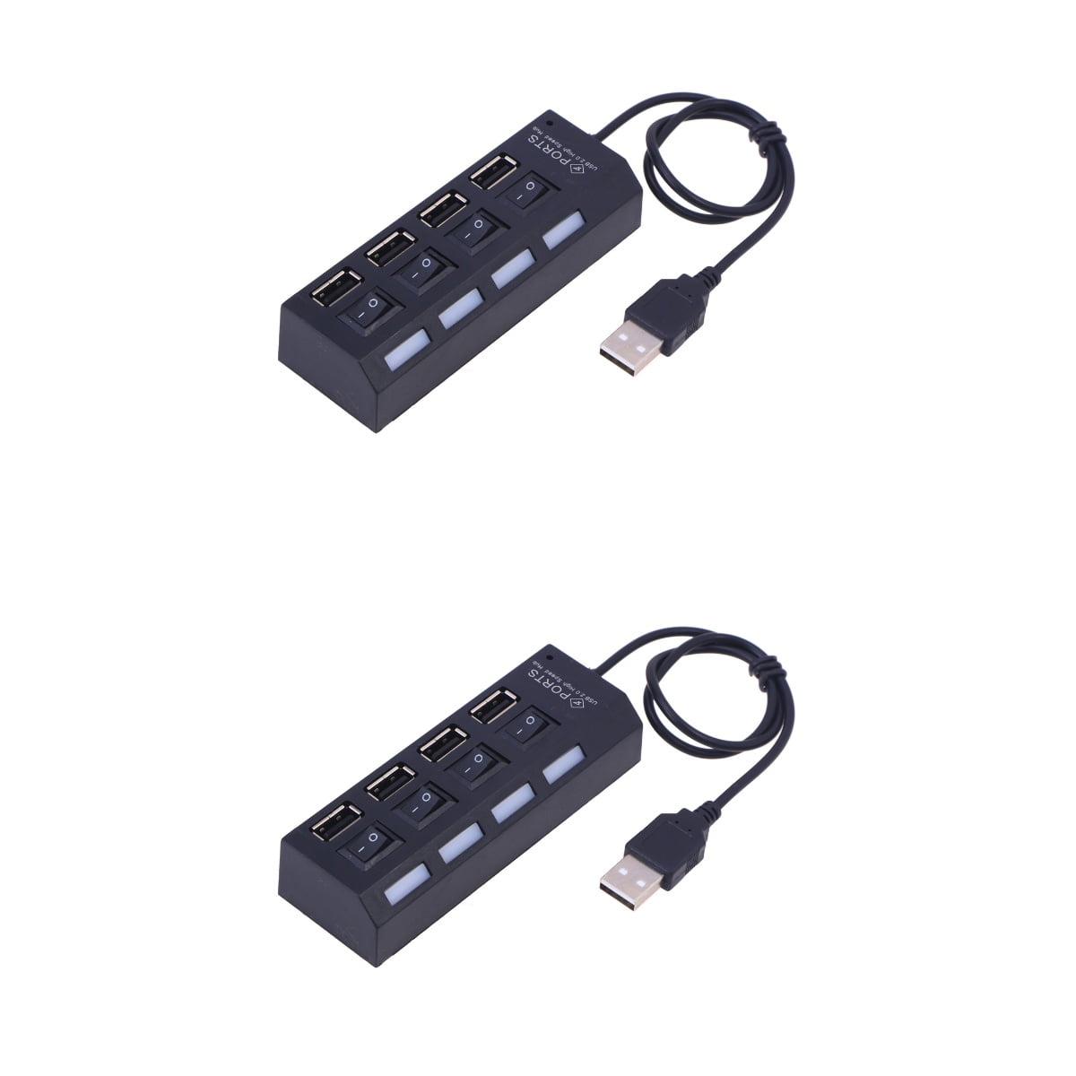 2pcs Portable USB Hub 4 Ports USB 2.0 High Data Expansion Hub USB Splitter for XP/ Vista 7 8 10 ...