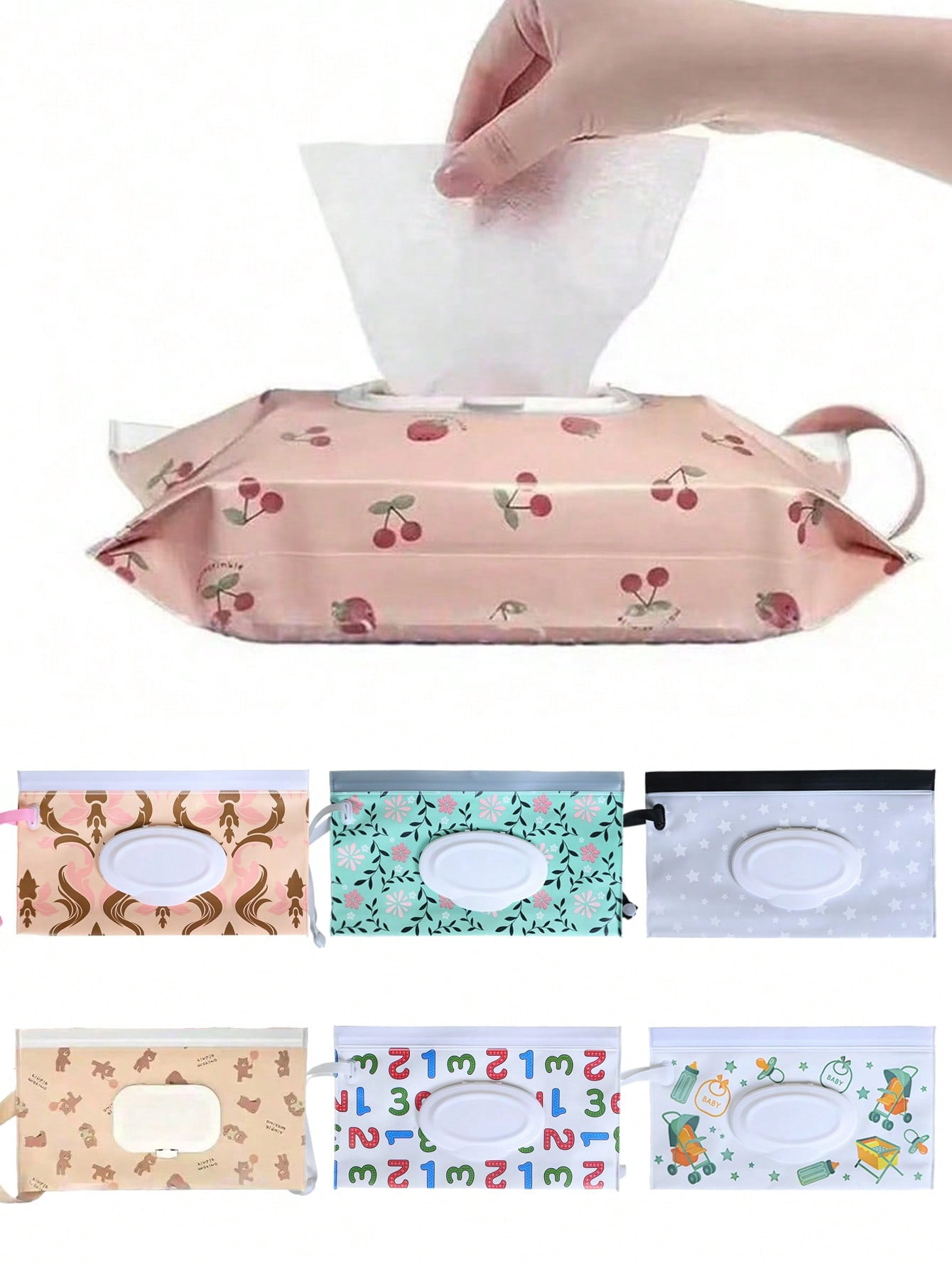 2pcs Portable Wet Wipes Bag Baby Wet Wipes Carrying Case With Flip Top ...