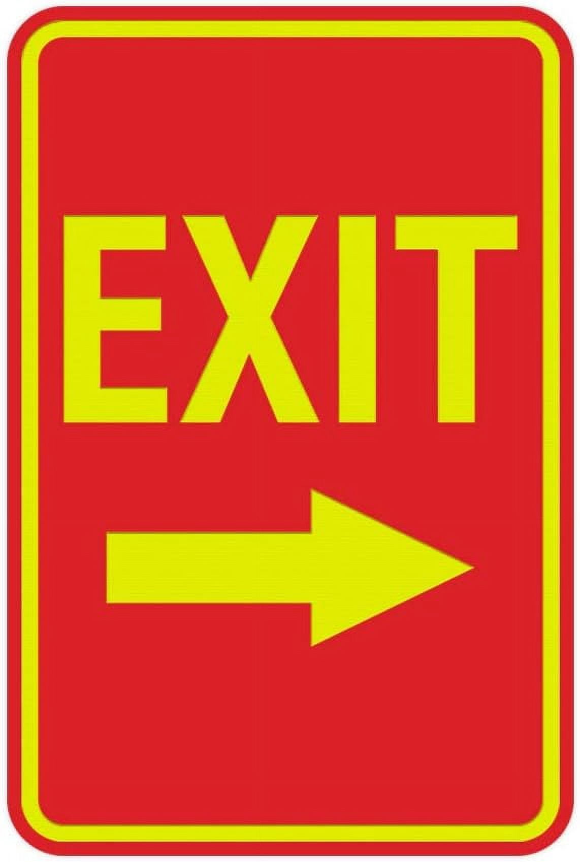 2pcs Portrait Round Exit Right Sign with Adhesive Tape, Mounts On Any ...
