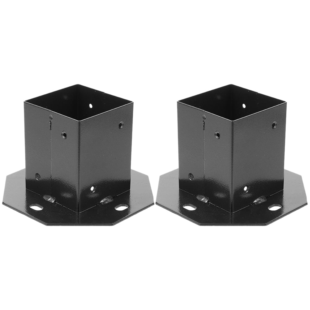 FONDOTIN 2Pcs Metal Post Base Black Railing Post Protector for Deck Use ...