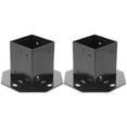FONDOTIN Black Metal Deck Post Base Bracket Easy Install for Home 2Pcs ...