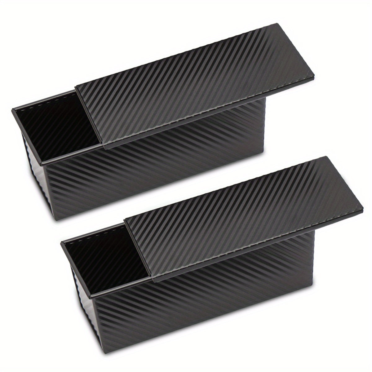 2pcs Pullman Bread Pan with Lid - 13x4-Inch Nonstick Carbon Steel Loaf ...