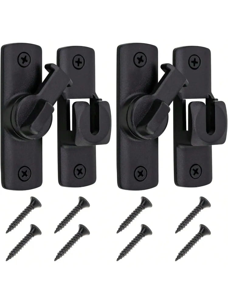 2pcs Punch-free Hasp Latch Door Lock Black Cabinet Locks Kids Safety ...