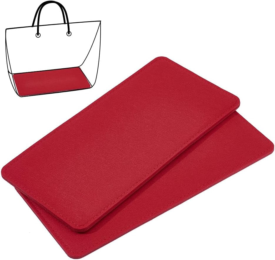 2pcs Purse Organizer Inserts 13x6.5'' Red Felt Bag Base Shaper Purse ...