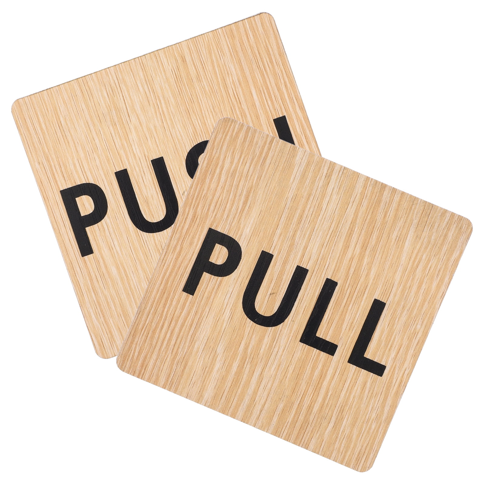 2pcs Push Pull Wooden Sign Wooden Door Sign Sticker Warning Sign ...