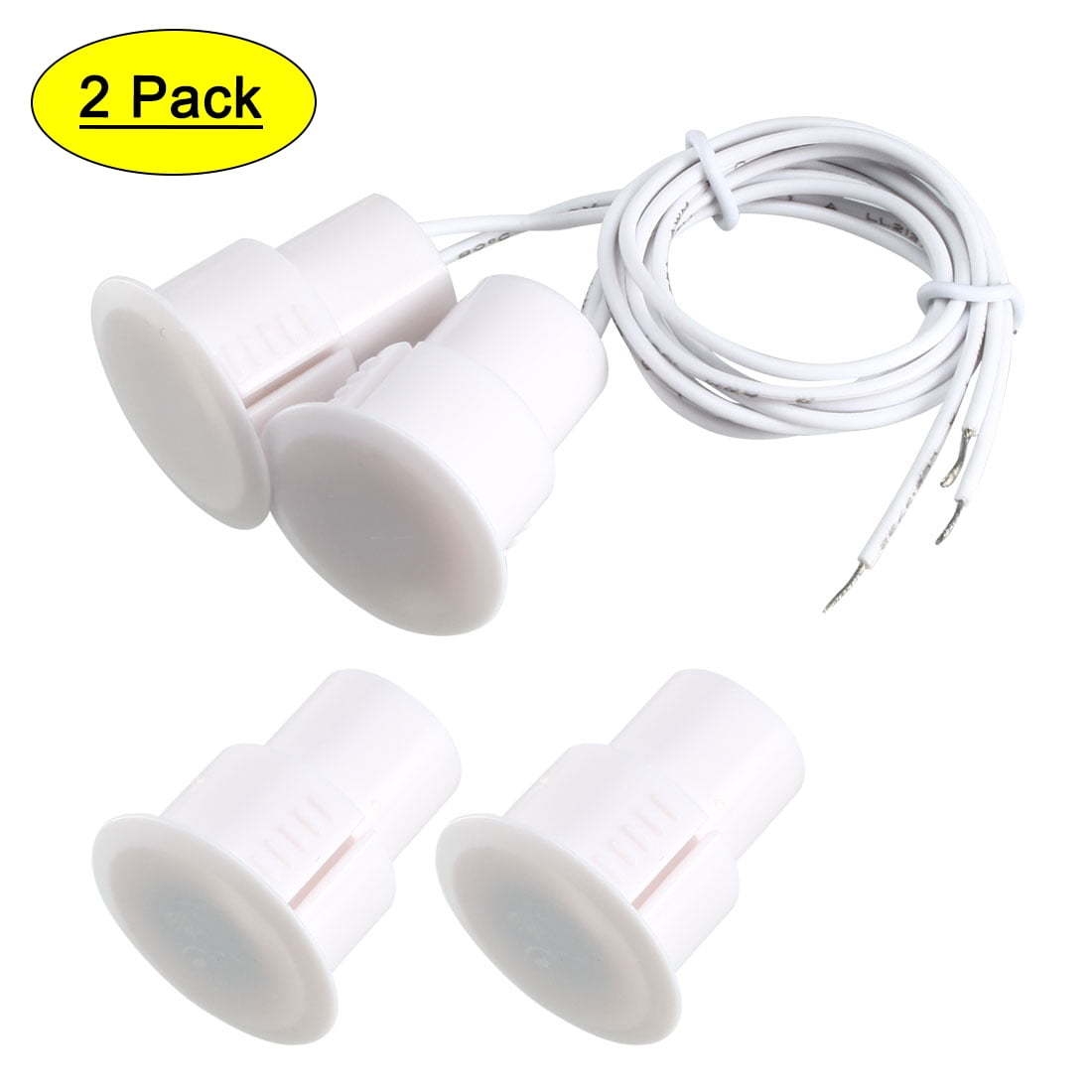 2pcs RC-36 NC Recessed Wire Door Contact Sensor Alarm Magnetic Reed ...