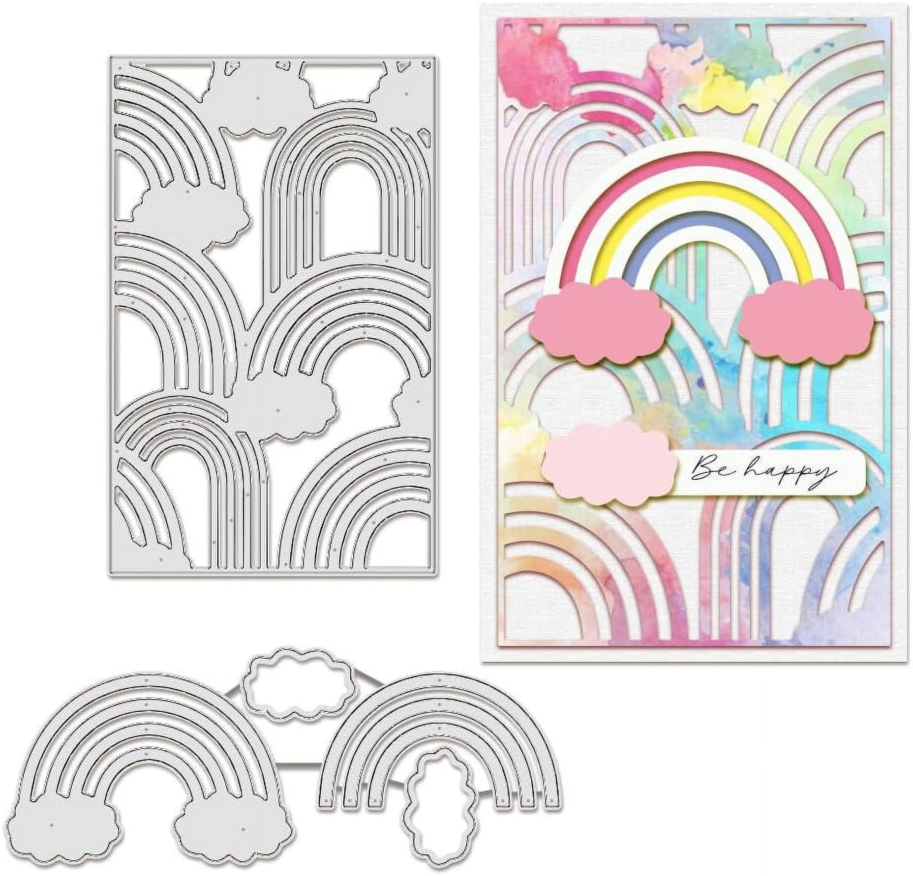 2pcs Rainbow Cutting Dies Rainbow Background Bulletin Metal Stencils ...