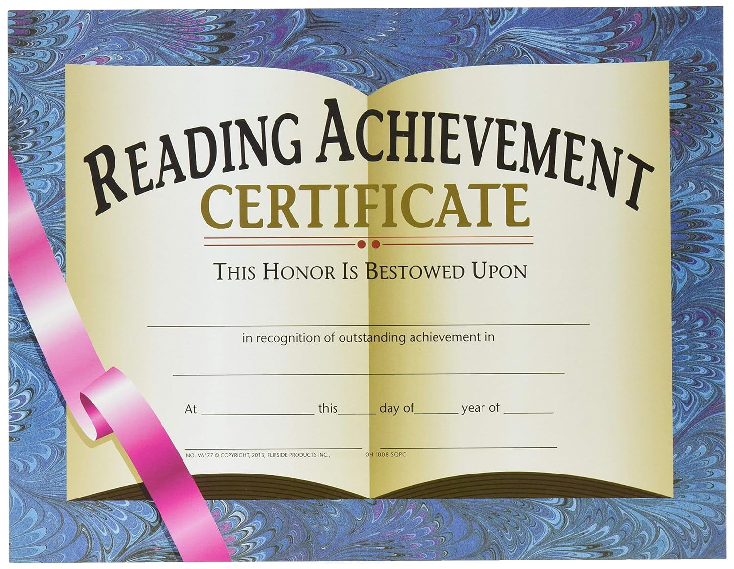 2pcs Reading Achievement Certificate, 11 x 8-1/2 inches, Paper, Pack of ...