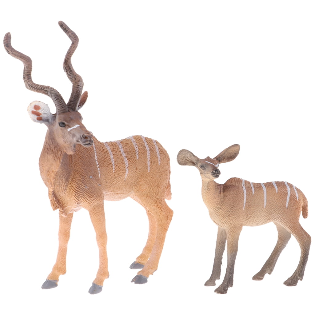 2pcs Realistic Antelope Model Animal Figures Mini Jungle Animals Toy ...