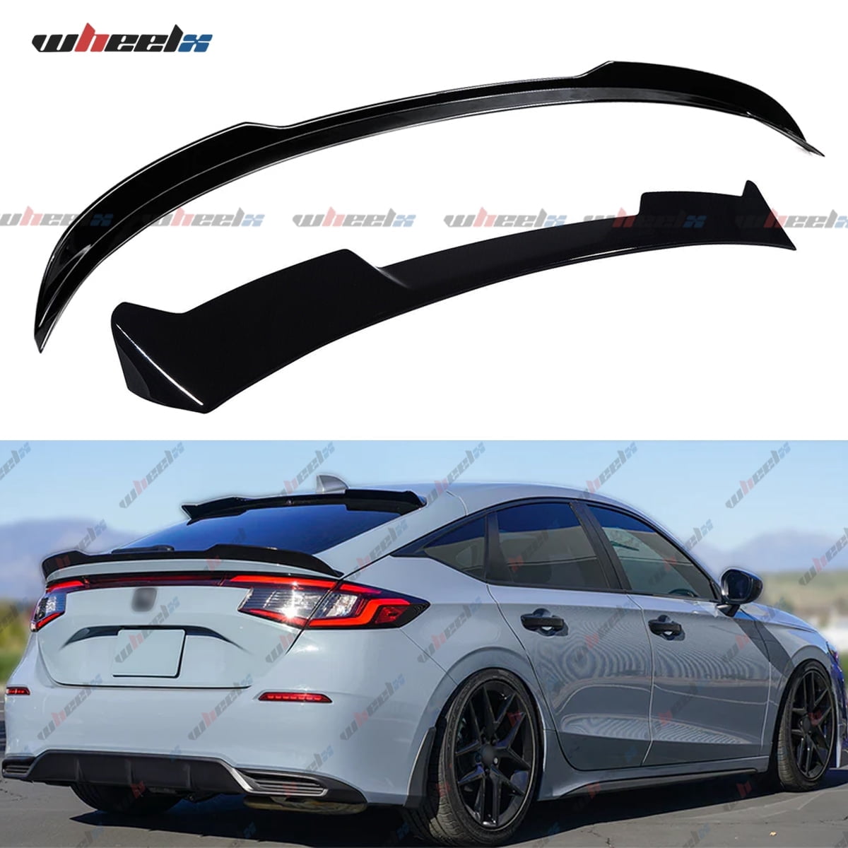 2pcs Rear Spoiler and Roof Top Spoiler Compatible with 2022-2025 Honda ...