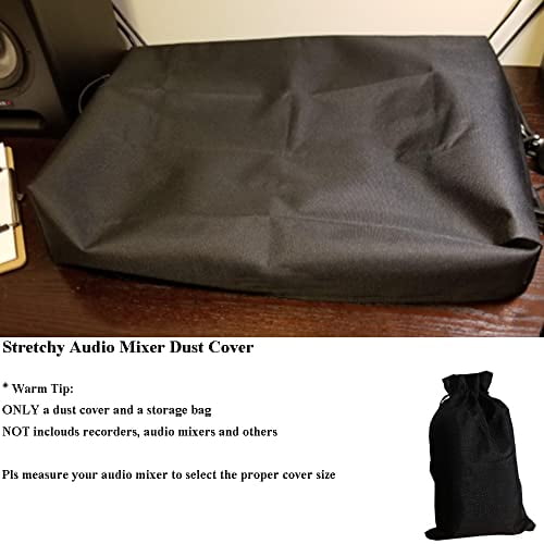 2pcs Record Audio Mixer Cover Black Nylon Stretch Compact Stereo Mixer ...