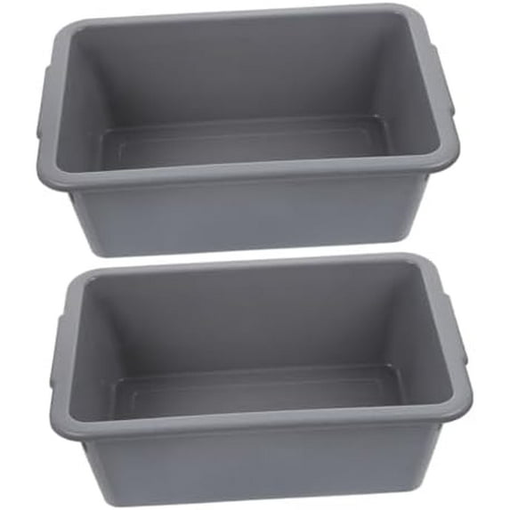 2pcs Rectangular Plastic Bus Tub Multi-Purpose Utility Storage Bin for ...