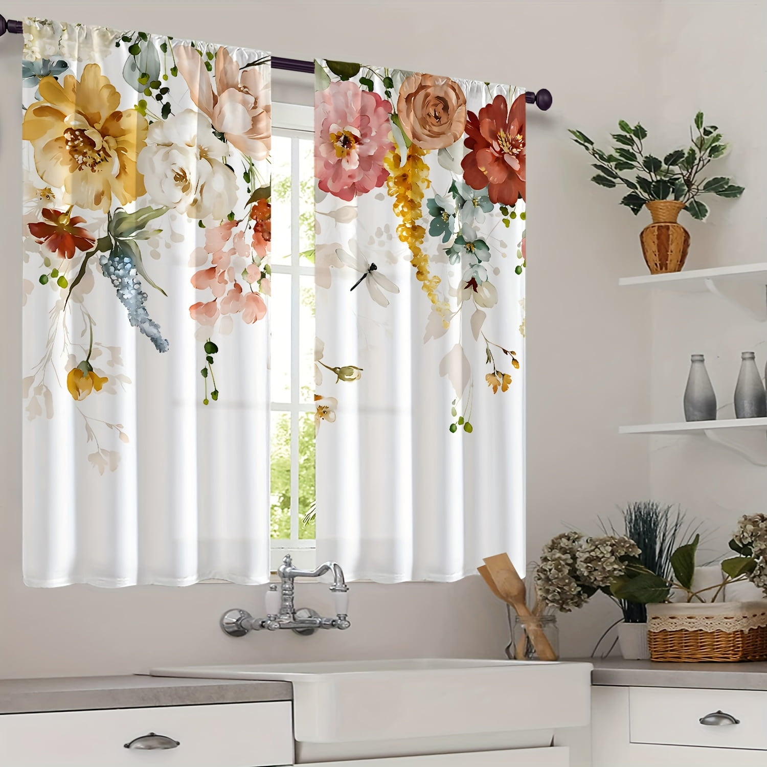 2pcs Red Black Color Blocking Crown King Letter Polyester Window ...