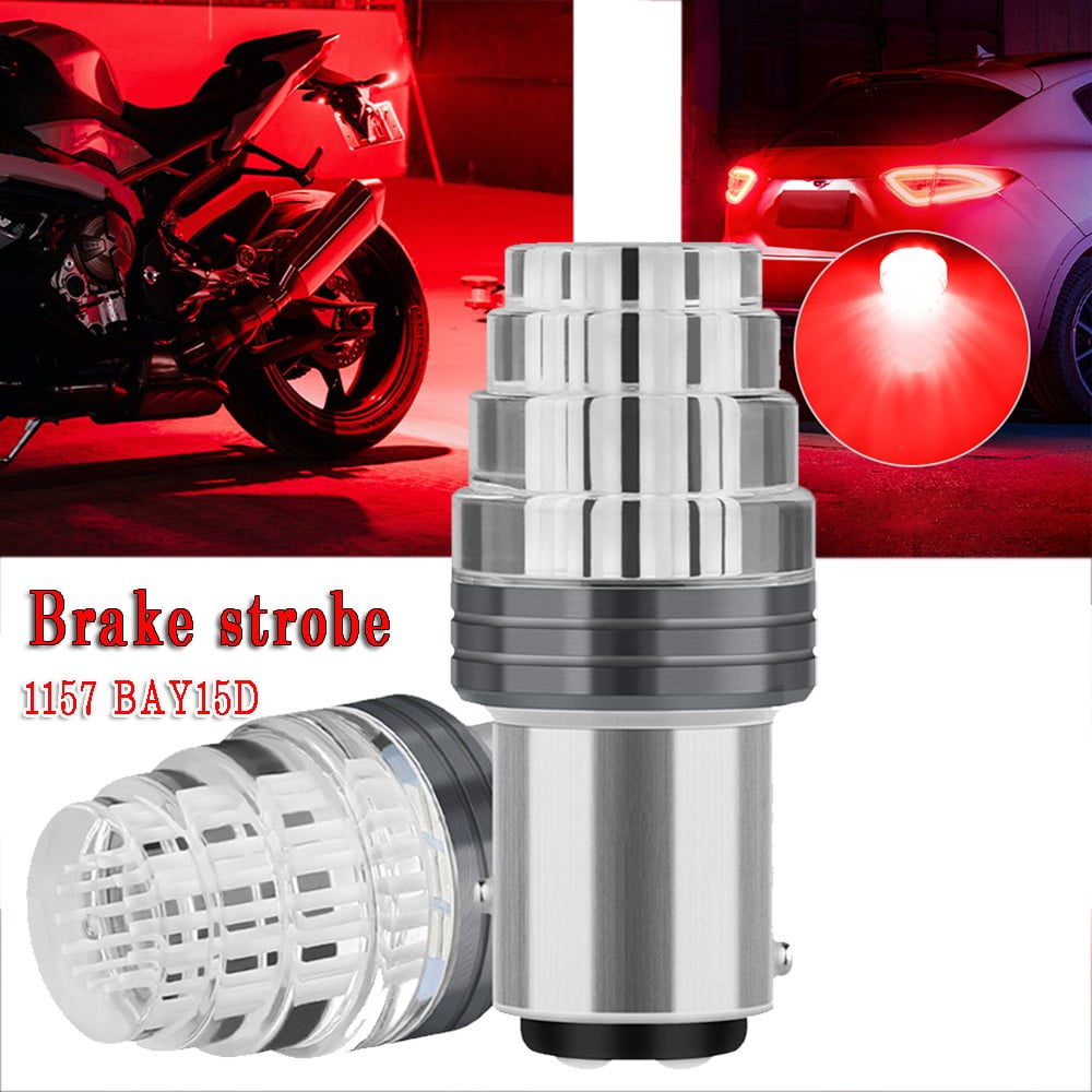 2pcs Red Car LED Brake Strobe Stop Turn Signal Lamp Tail Light Bulbs ...