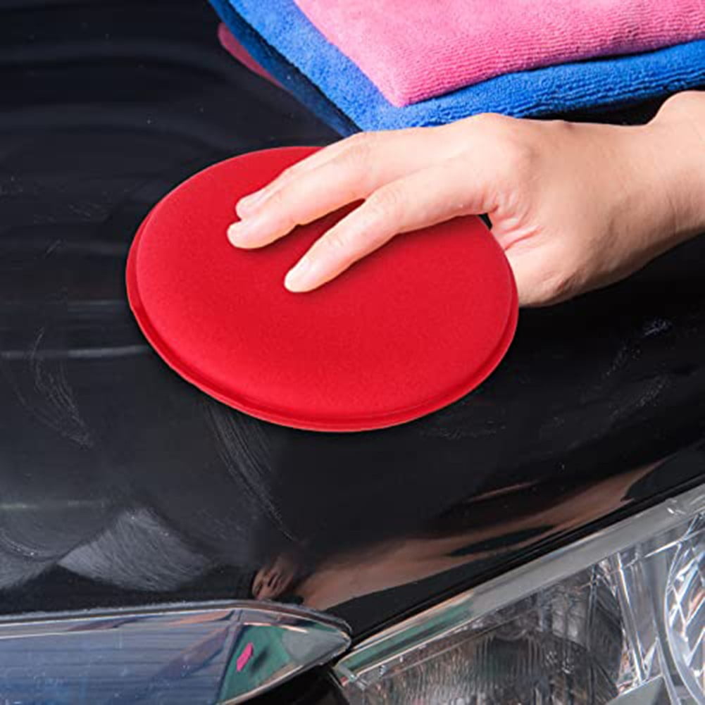 2pcs Red Edge Waxing Polishing Sponges SPTA 4 Inch Foam Applicator Pads For Hand Polishing ...