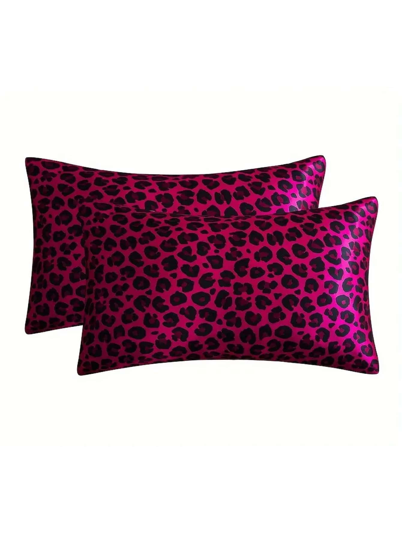 2pcs Red Leopard Print Pillow Cases, Soft Smooth Comfy Silky Like Satin ...