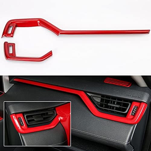 2pcs Red Style Center Console Dash Board Panel Dial Dashboard Cover ...