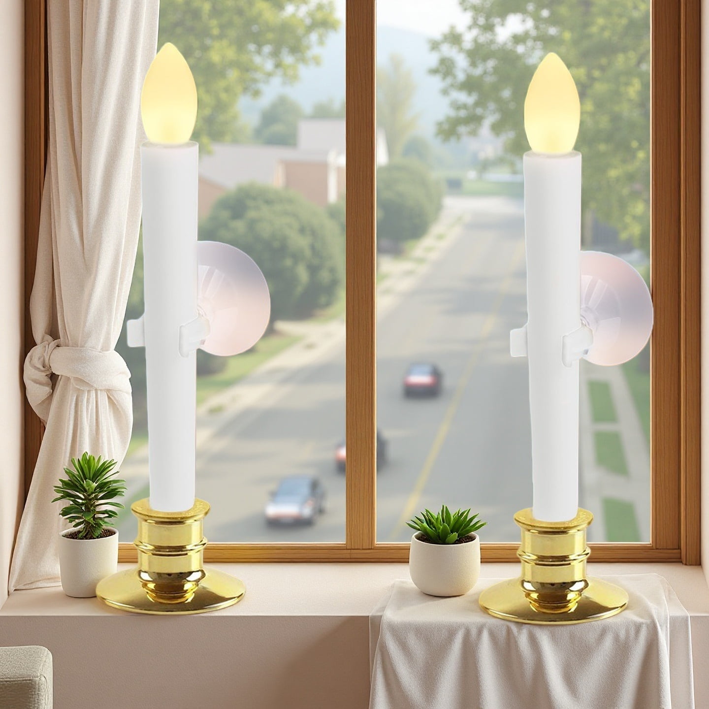 2pcs Remote Controlled Flameless Taper Candles with Automatic Timer and ...