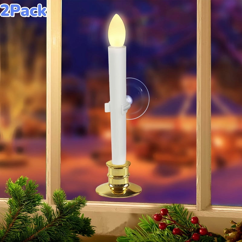 2pcs Remote Controlled Flameless Taper Candles with Automatic Timer and ...
