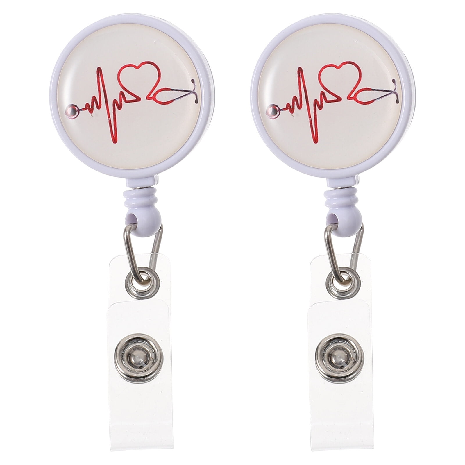 2pcs Retractable Badge Holder Stylish Cards Clips Telescopic ID Cards ...