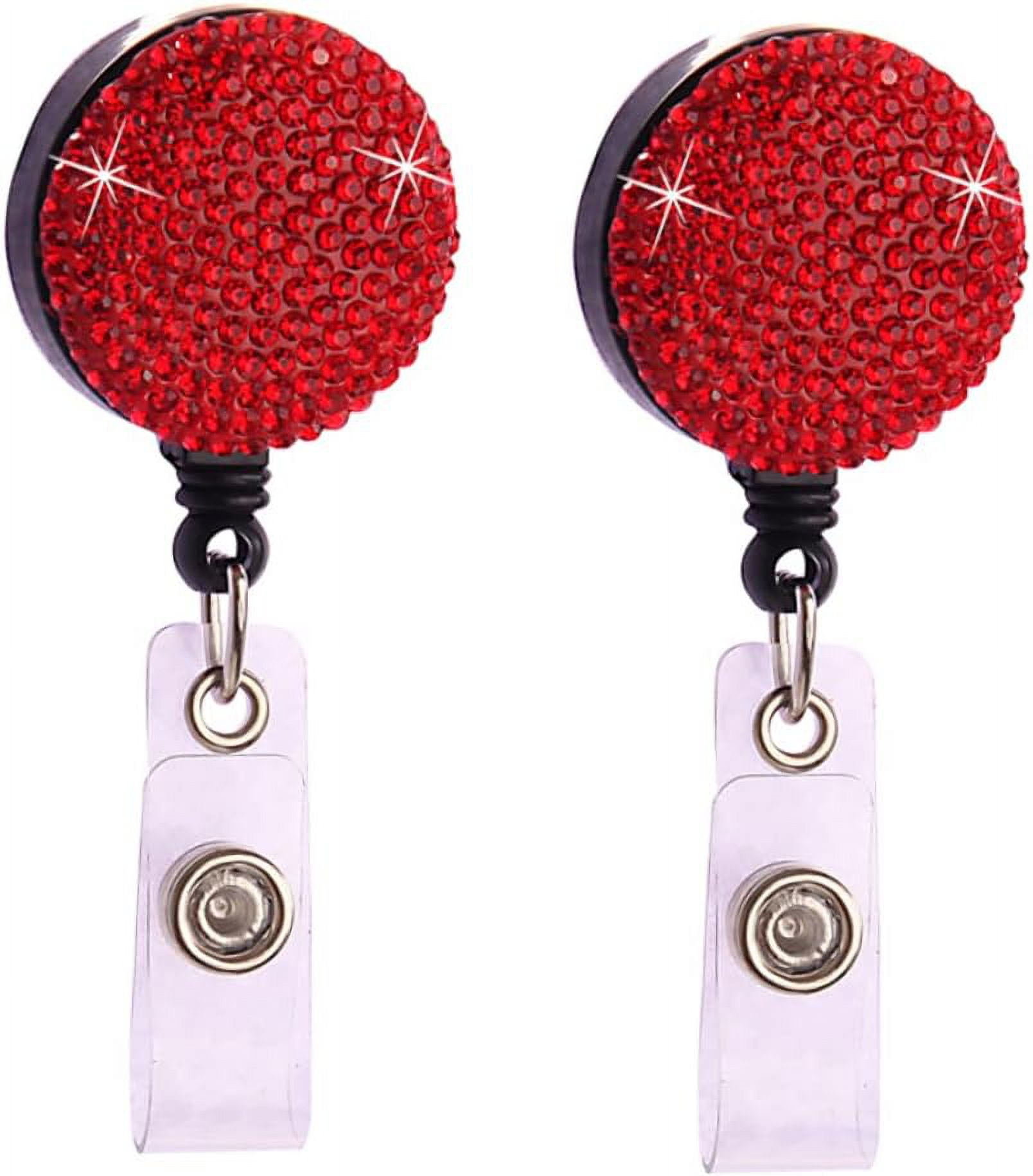 2pcs Retractable Lanyards Key Card Holder Metal Keychain Doctor Badge ...