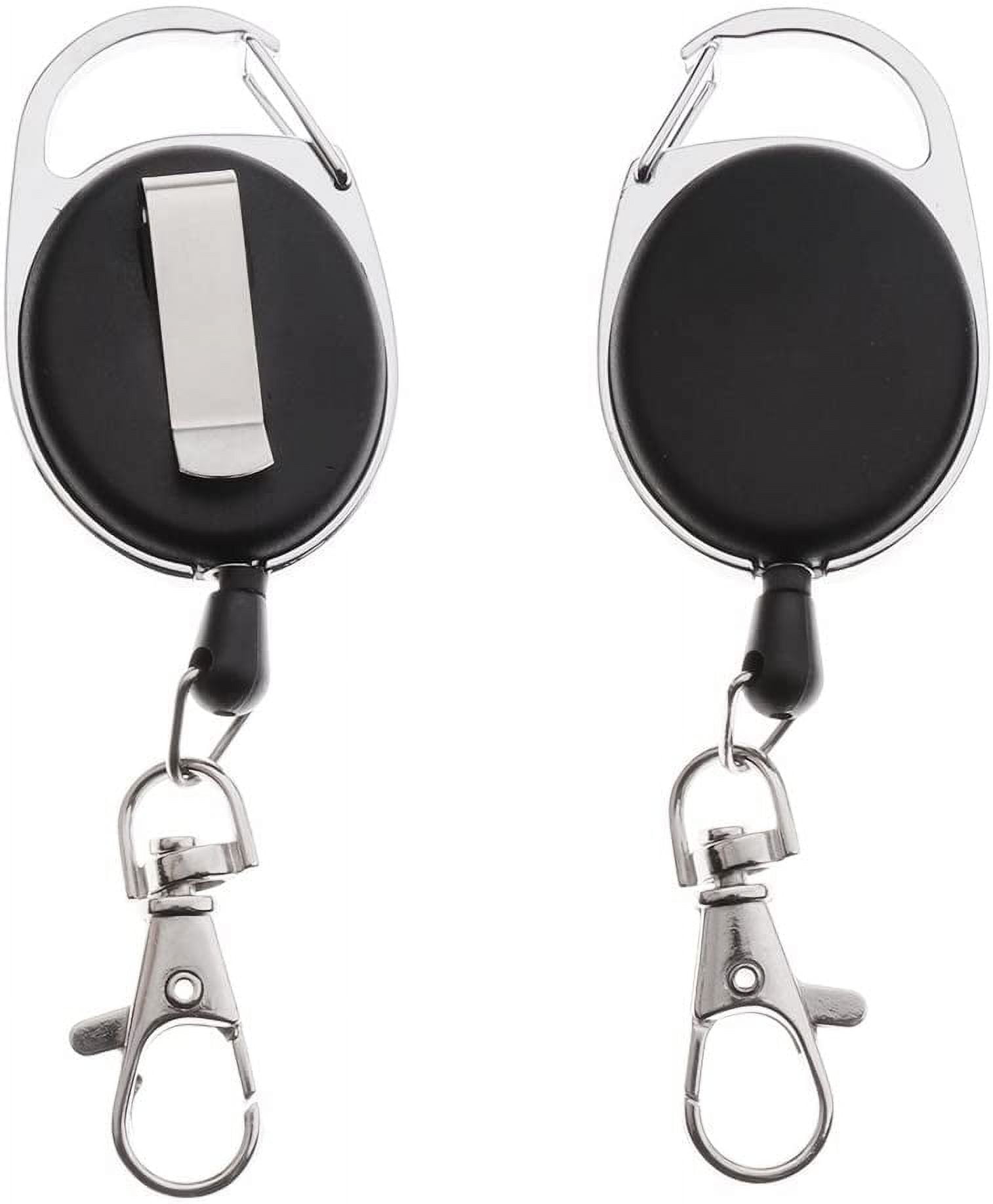2pcs Retractable Recoil ID Badge Lanyard Tag Key Card Holder Reel Belt ...