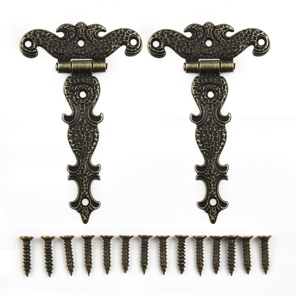 2pcs Retro Bronze Zinc Alloy Butt Hinges Antique Wooden Box Decorative ...