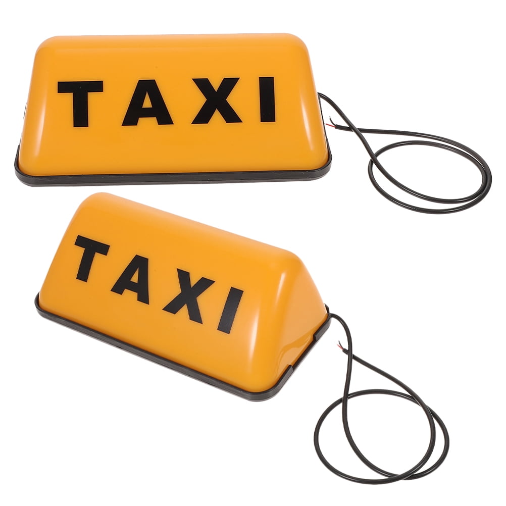 2pcs Retro Taxi Led Light Sign Car Topper Weatherproof Simple To ...