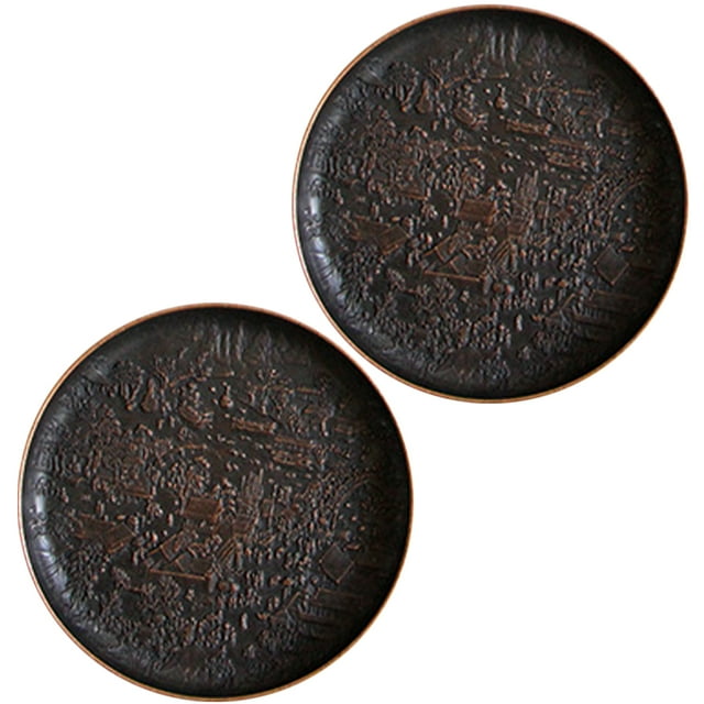 HOMEMAXS 2pcs Vintage Tea Saucers Coffee Cup Coasters Copper Teacup ...