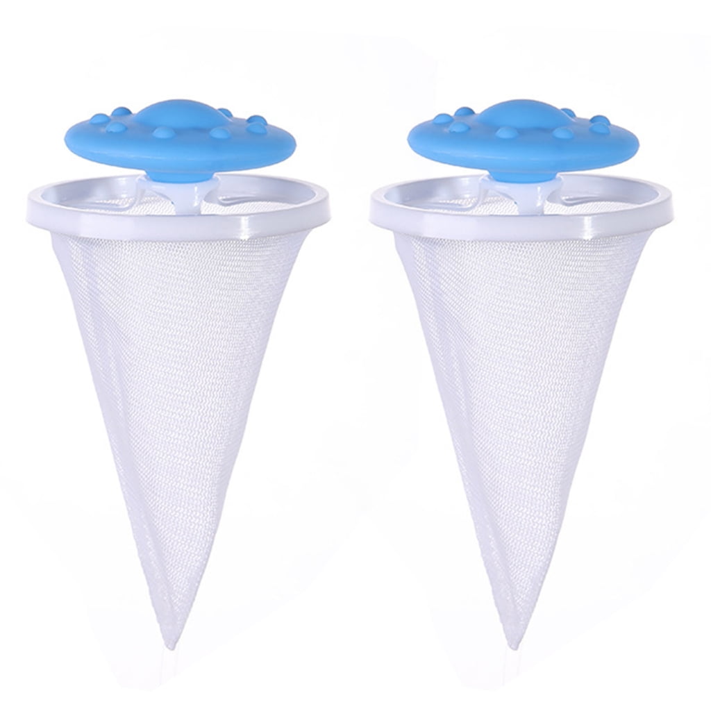 2pcs Reusable Floating Mesh Laundry Hair Catcher Hair Filtering Mesh ...