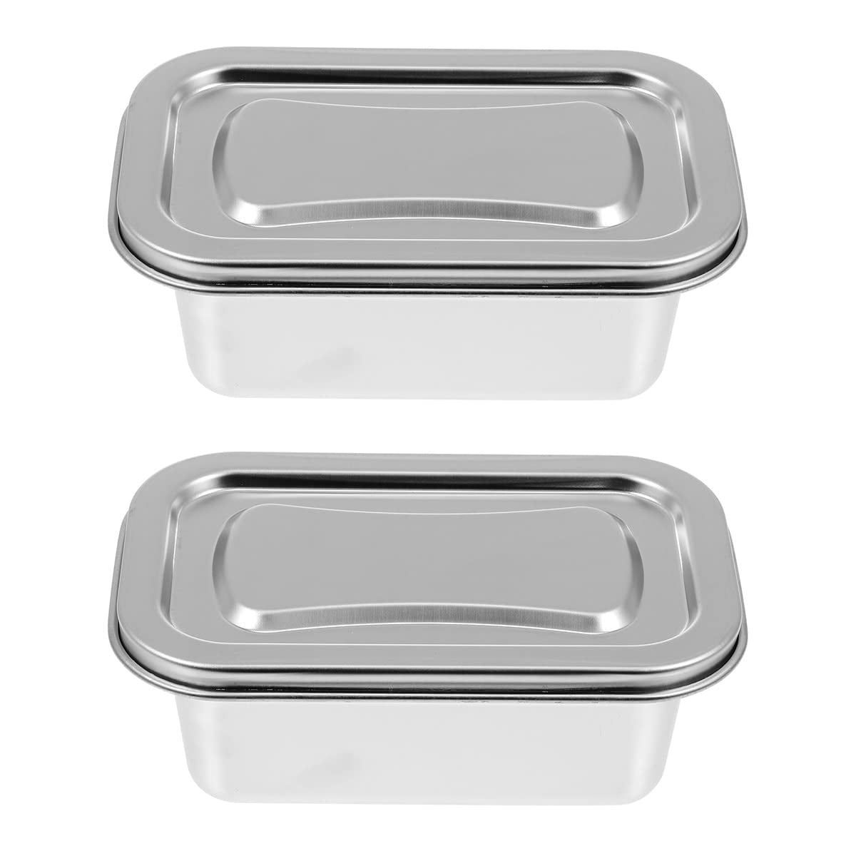 2pcs Reusable Ice Cream Storage Containers with Lids Stainless Steel ...