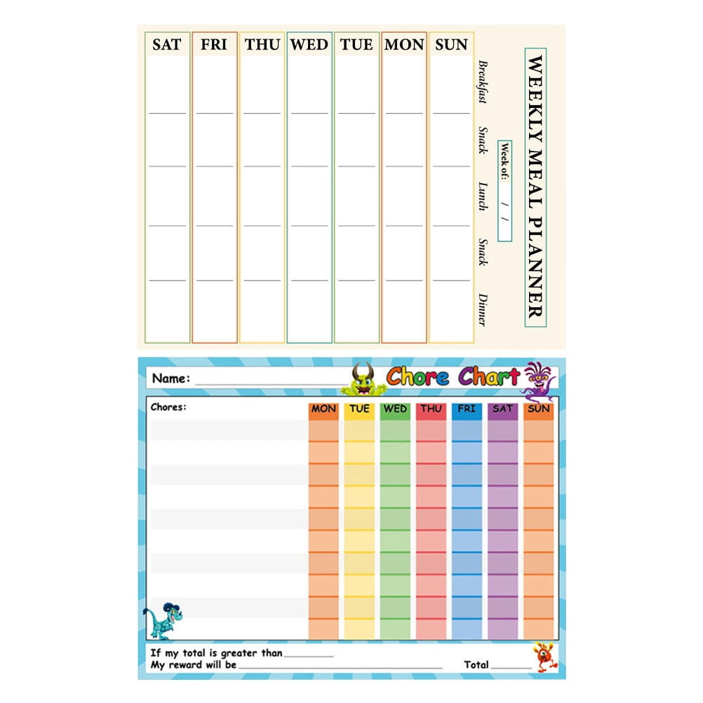 2pcs Reward Chart Kids Behavior Dry Erase Whiteboard Chart For Kid Self ...