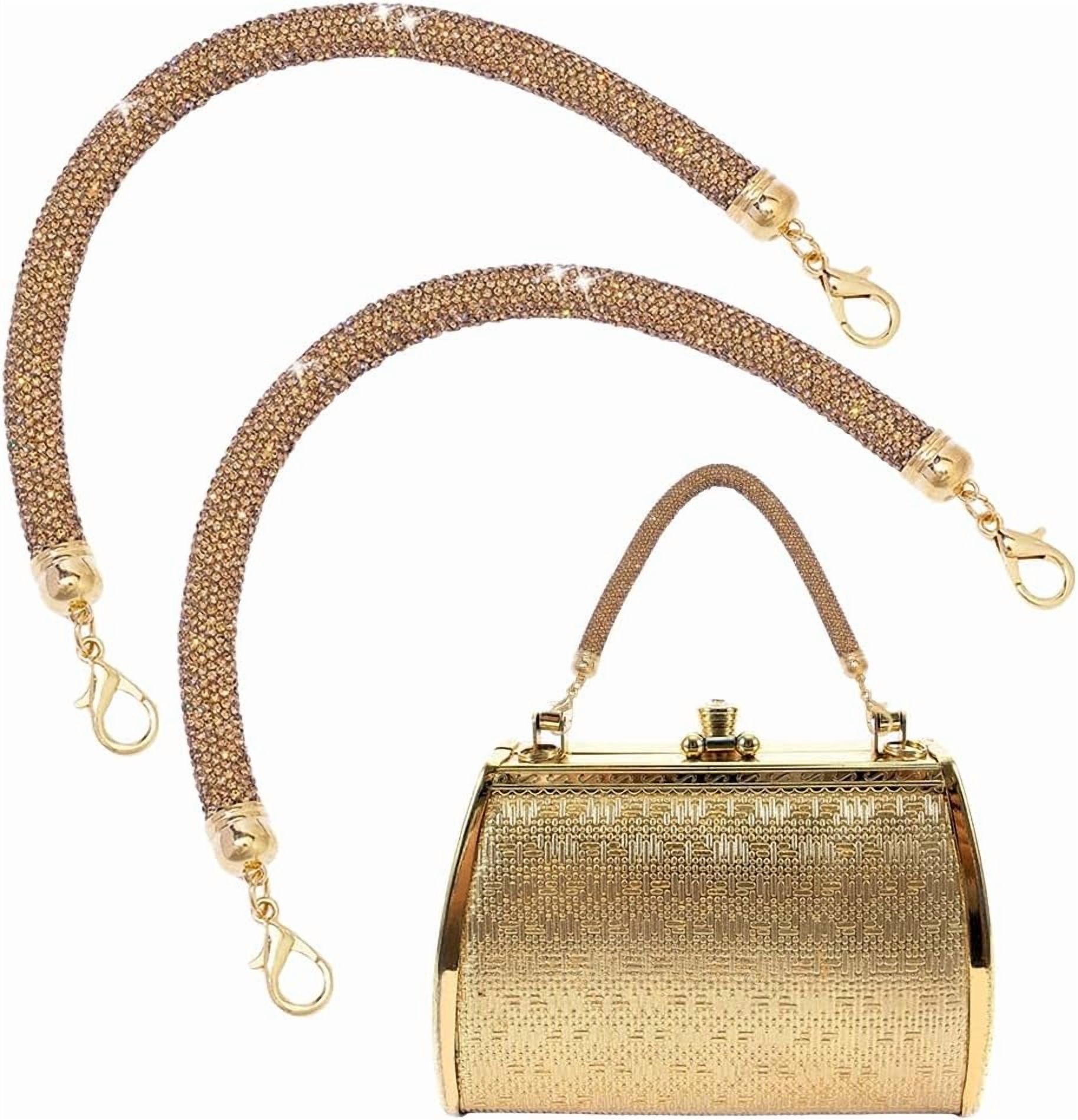 2pcs Rhinestone Purse Strap Replacement 11.8inch Short Bag Handle ...