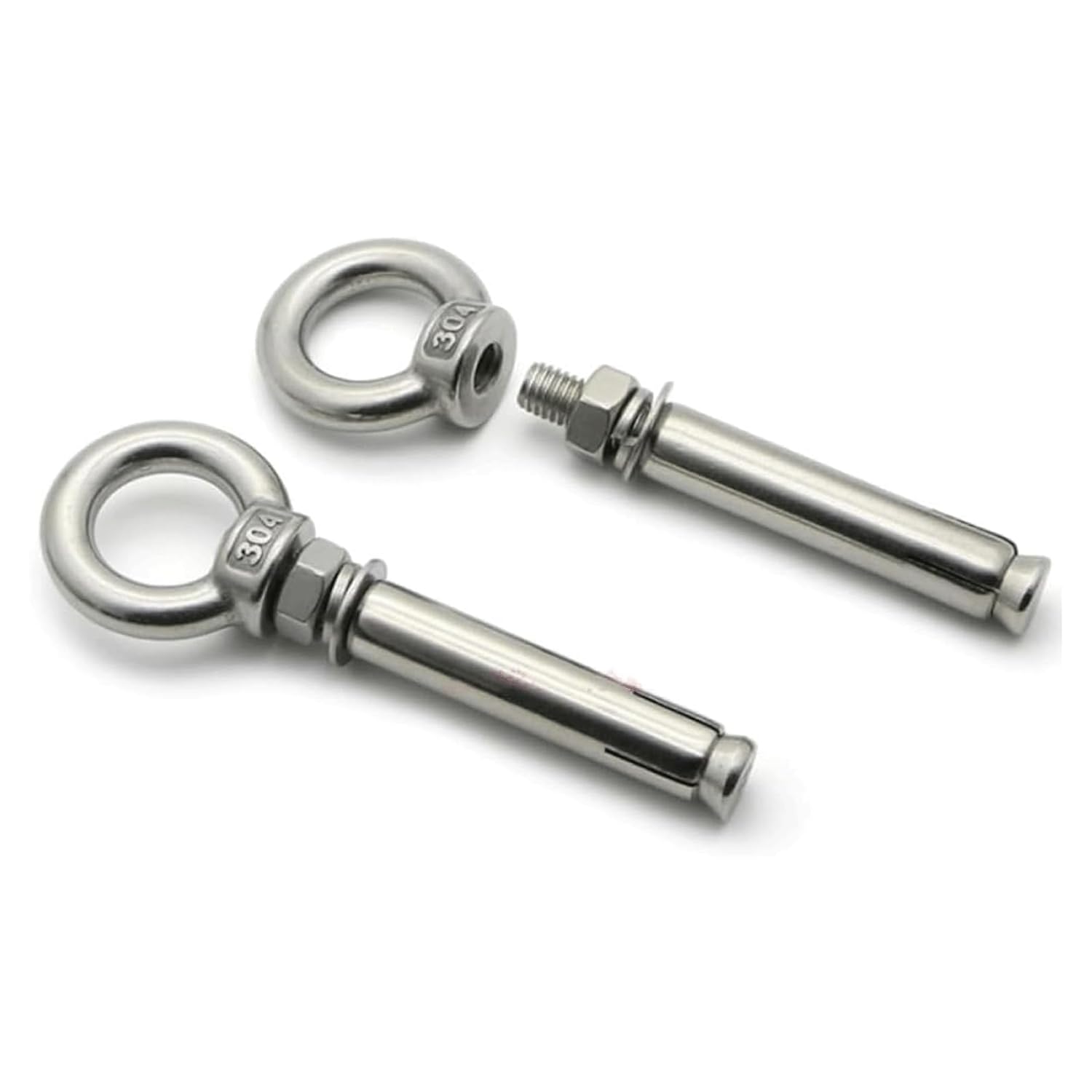 2pcs Ring Eye Bolt 304 Stainless Steel Expansion Bolts Lifting Eye Nuts ...