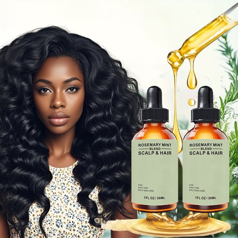 2pcs Rosemary Mint Hair Care Oil - Moisturizing Formula with Plant ...