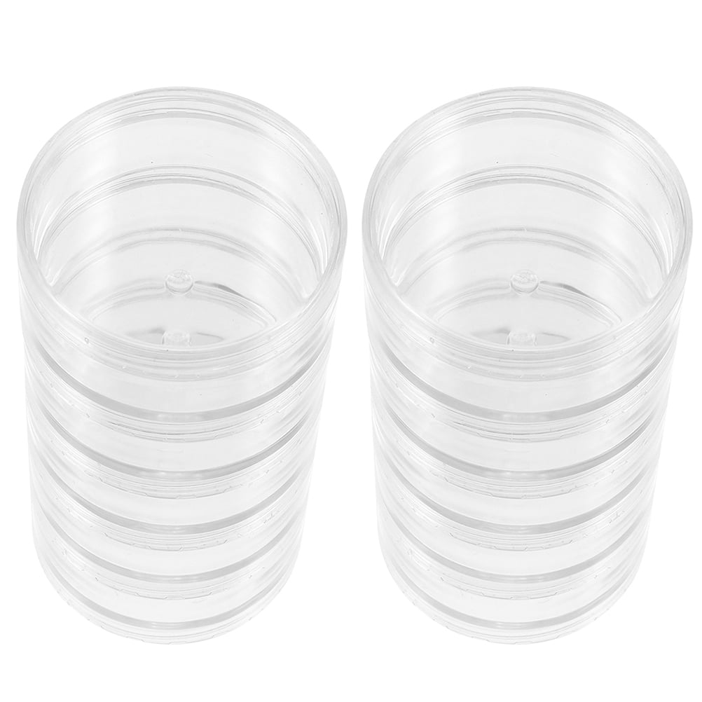 2pcs Round Clear Plastic Small Storage Containers with Lid Stackable ...