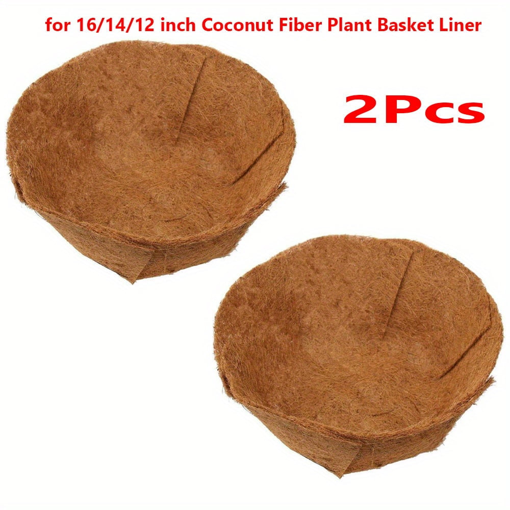 2pcs Round Coco Liner for Hanging Basket - 24 inch Foldable Coco Pad ...