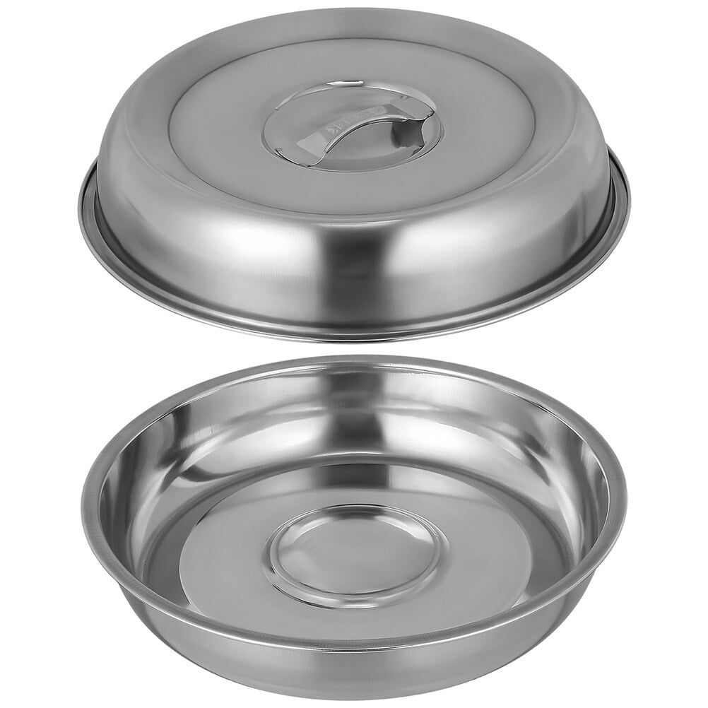 2pcs Round Stainless Steel Basting Cover Cheese Melting Dome Cast Grill ...