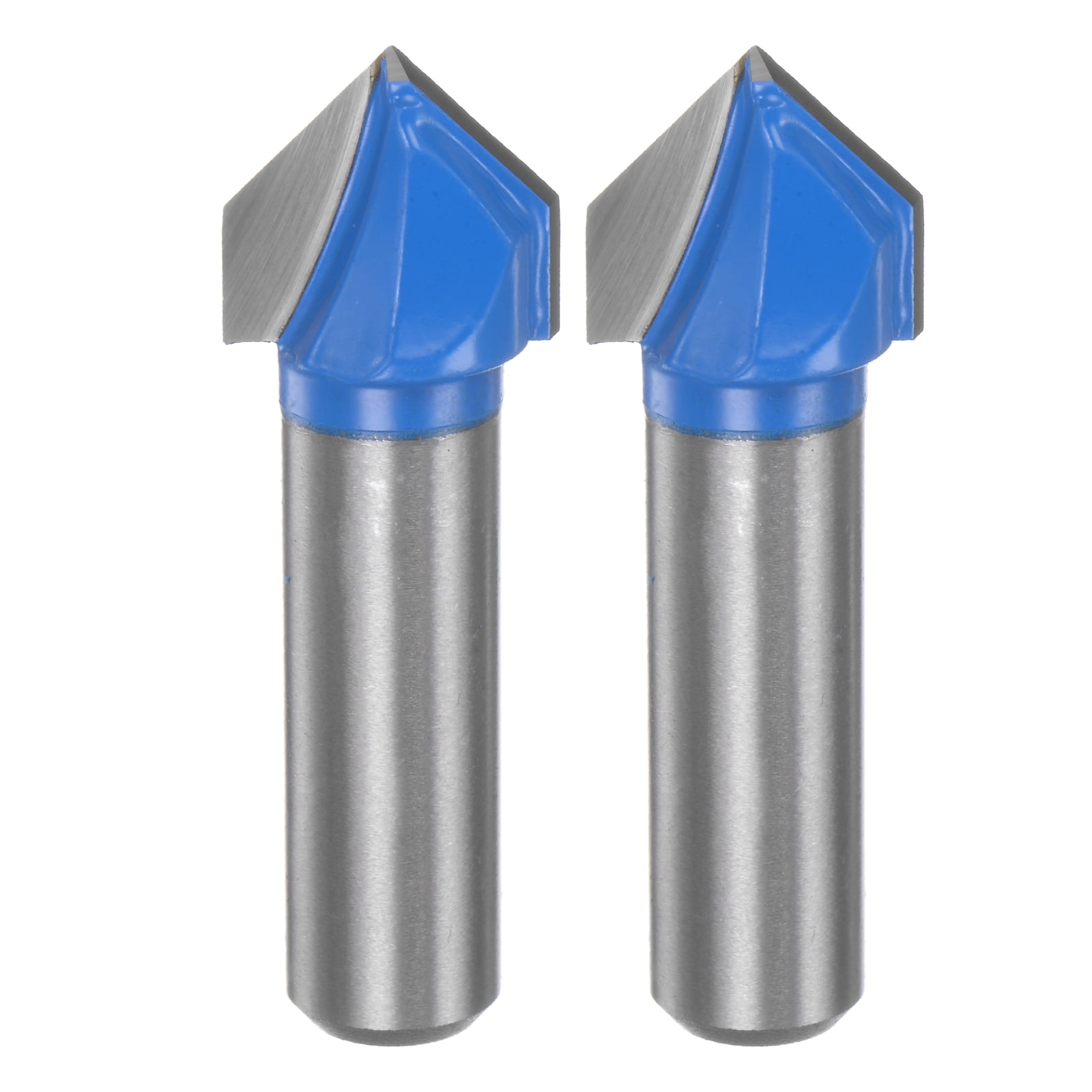 2pcs Router Bit 1/2" Shank 3/4" Dia 90 Degree V Type End Mill Carbide ...