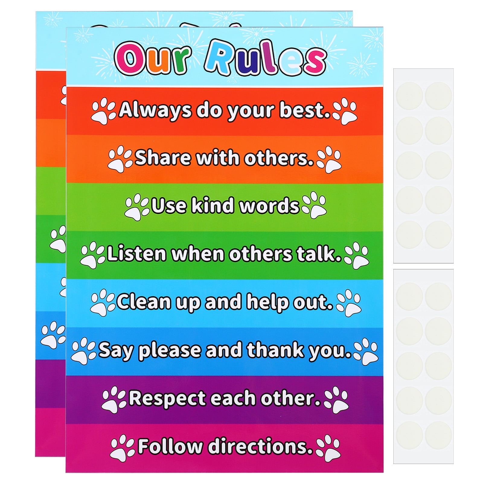 2pcs Rules Chart, 11x16inch House Rules Chart Out Rules Poster ...
