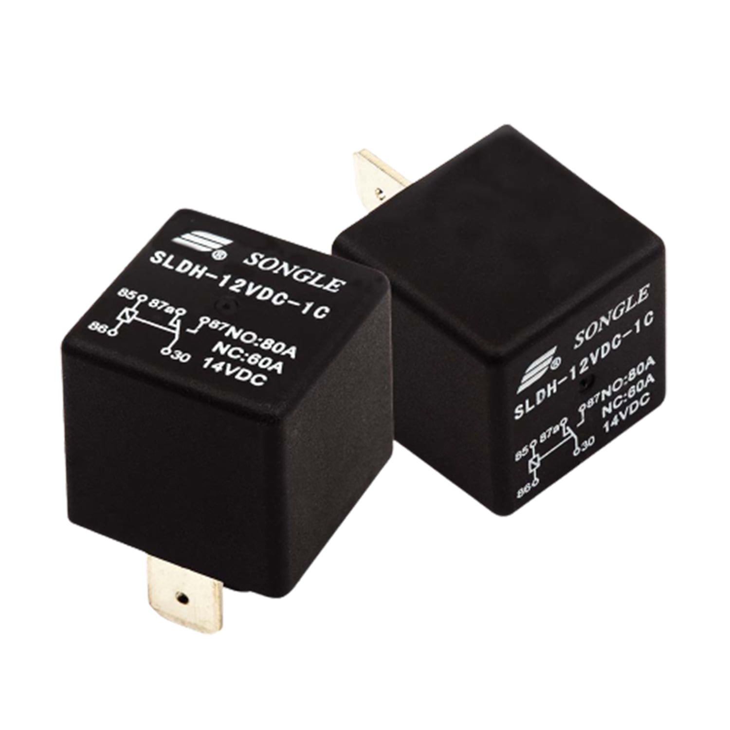 2pcs SLDH-12VDC-1C 80A 12V 5pin SPDT High Power Relay Winch Car ...