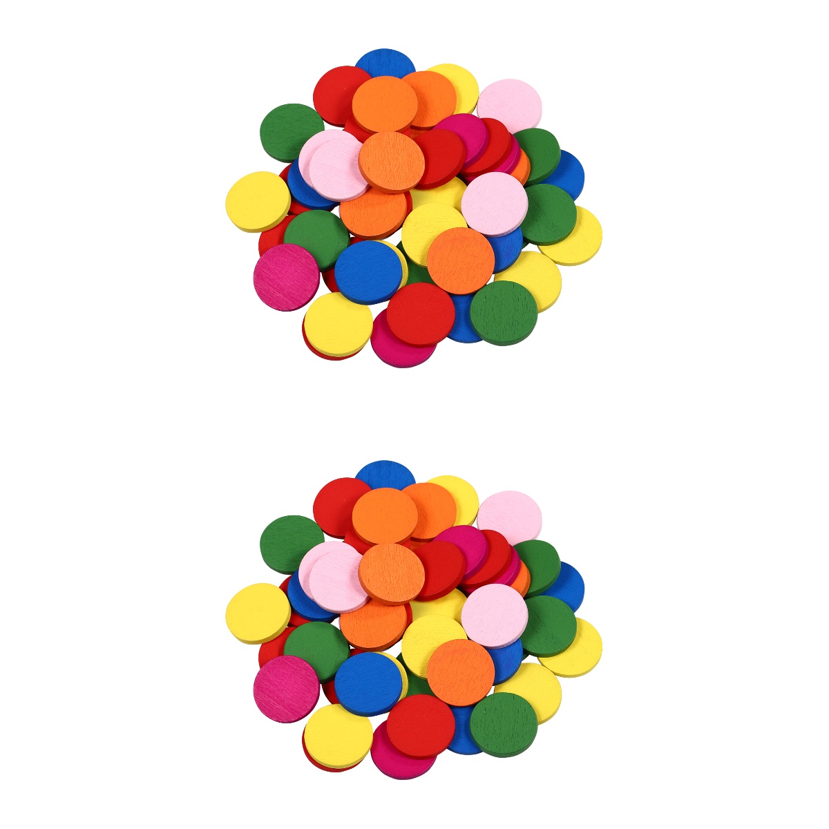 2pcs STOBOK 50pcs Round Wood Piece Colorful Disc Learning Tools Pupils ...