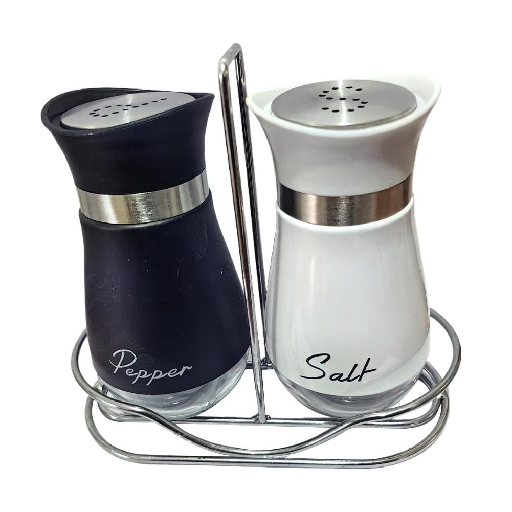2pcs Salt and Pepper Shaker Set with Holder for Table or Kitchen ...